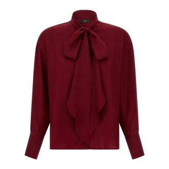 Etro Seidenjacquard-Bluse mit Schal - - Blouses & Shirts - Damen - Rot - L