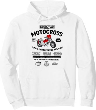 Meccano Erector Motocross Motorrad Pro Trials USA Retro Pullover Hoodie