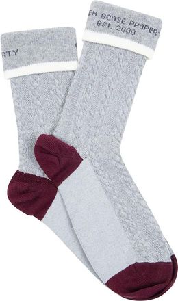 Golden Goose unisex, Sous-v&ecirc;tements, Gris, Taille: M Chaussettes c&ocirc;tel&eacute;es avec logo brod&eacute; sur la tige