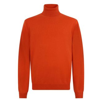 Malo Homme, Pulls, Orange, Taille: 4XL Pull Col Roul&eacute; en Cachemire