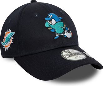 New Era NFL Cap Miami Dolphins verstellbar Kinderkappe Teammaskottchen American Football blau - Child