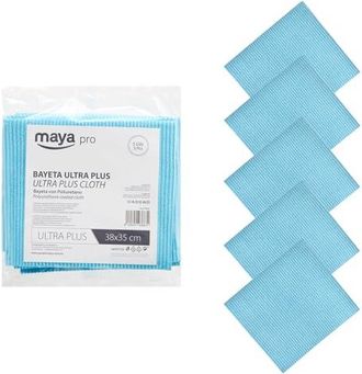 Maya Ultra Plus-Tuch. Speziell für Glas und Edelstahl. Maximale Absorption ohne Spuren zu hinterlassen. Anti-Kalk und antibakterielle Wirkung. Packung mit 