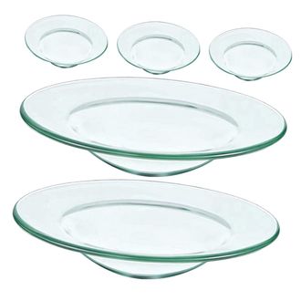 Cabilock 5 Stück Teiliges Wax Warmer Ersatzschalen aus Hitzebeständigem Glas Duftlampe Wachsschmelzschale mit Rutschfester Basis für Aromatherapie und Duftöle