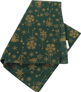 Garneck Weihnachts Tischset aus Baumwolle Dekorative Tischmatte 32X45cm Gr&uuml;n mit Goldfarbenen Windspiel Motiven Wiederverwendbar f&uuml;r Festessen und Heimdekorat