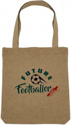 Fabulous Sac Shopping Tote Bag Aspect Lin - Futur Footballer Football Sport Passion - Sac de Courses Toile Epaisse 360g Beige Naturel Cabas Port&eacute; Epaule Solide