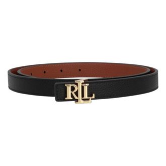 Ralph Lauren Femme, Accessoires, Noir, Taille: M Logo Reversible Pebbled Leather Belt