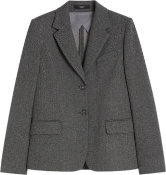 Max Mara Femme, Vestes, Gris, Taille: 36 FR Blazer Gris avec Inspiration Masculine