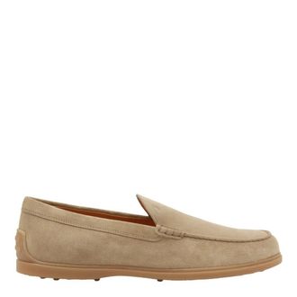 Tod's Tods Loafer - Sleek Suede Loafers With Rounded Toe - Gr. 6_5 - in Beige - f&uuml;r Damen