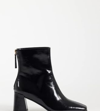Asos Wide Fit bottines &agrave; talon carr&eacute; Rafe noires