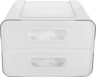 BESPORTBLE Transparenter Eierhalter f&uuml;r K&uuml;hlschrank mit 32 F&auml;chern Stapelbare Kunststoff Eierbox mit Schubladenfunktion und Rutschfestem Boden f&uuml;r Sichere Aufbew