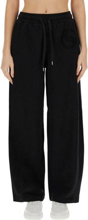 Stella McCartney Femme, Pantalons, Noir, Taille: 40 FR Pantalon de jogging