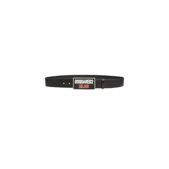 Dsquared2 Logo Plaque Leder G&uuml;rtel - - Accessories - Herren - Schwarzk - 85 CM