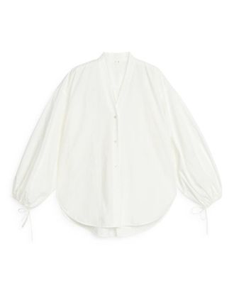 Arket Bluse Mit Puff&auml;rmeln -Wei&szlig;