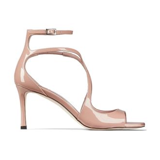 Jimmy Choo London Femme, Chaussures, Rose, Taille: 39 1/2 EU Azia 75mm Sandales en Cuir Verni