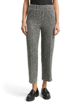 Tom Tailor Damen 1048852 TTLEA Straight Boucl&eacute; Hose, 39180-Salt Pepper Boucle Structure, 44W / 28L