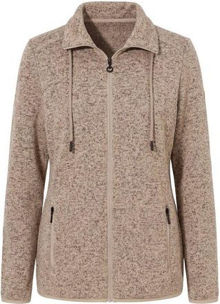 Ulla Popken Sweatjacke Strickfleece-Jacke Stehkragen Zipptaschen