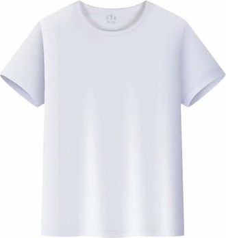 Generic T-shirt dentra&icirc;nement pour homme, haut de course pour homme, t-shirt de sport, col rond, t-shirt de gym, manches courtes, Blanc., XXL