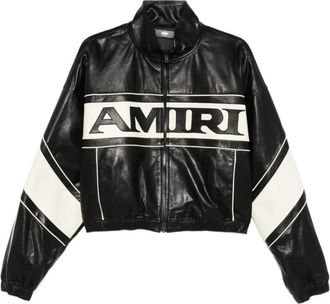 Amiri Femme, Vestes, Multicolore, Taille: 36 FR Logo Lettering Panelled Bomber Jacket