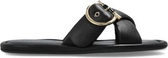 Ferragamo Femme, Chaussures, Noir, Taille: 36 EU Elyzia Leather Slides
