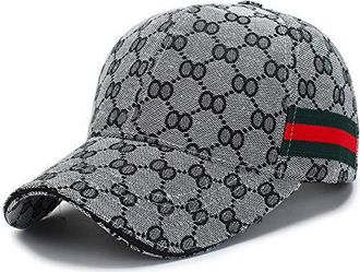 Generic Casquette de Baseball Unisexe avec Bande R&eacute;glable Verte et Rouge, Style Hip Hop D&eacute;contract&eacute; (Gris)