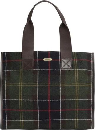 Barbour Shopper & Totes - Rectangular Tartan Tote Bag With Dark Brown Trim - Gr. unisize - in Schwarz - für Damen