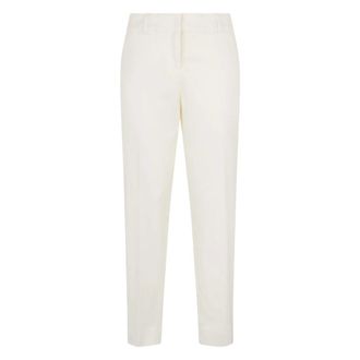 PESERICO Femme, Pantalons, Blanc, Taille: 48 FR Pantalon en satin de coton stretch