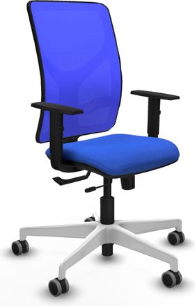 Piqueras y Crespo Schreibtischstuhl, blau, mit 1D-Armlehnen, h&ouml;henverstellbare Lendenwirbelst&uuml;tze, ausgestattet mit Syncro/Traslack und Schneideschaum, mit Rollen von 6