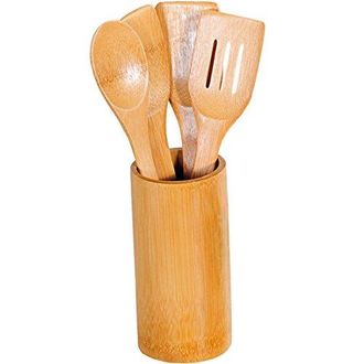 KESPER Küchenhelfer-Set 5teilig rund, Bambus, braun, 11 x 18 x 11 cm, 5-Einheiten