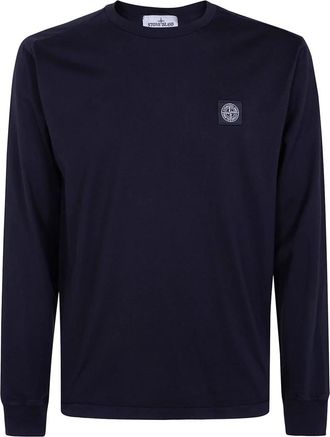 Stone Island Homme, Tops, Noir, Taille: 3XL T-shirt classique &agrave; manches longues