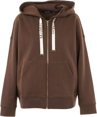 Max Mara Femme, Sweatshirts et sweats &agrave; capuche, Brun, Taille: 42 FR Jour Sweat zipp&eacute;