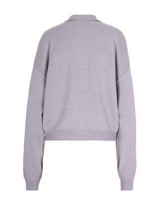Rotate Womens Polo Slinky Knit Light Grey Alloy (light Grey) Modal Tops