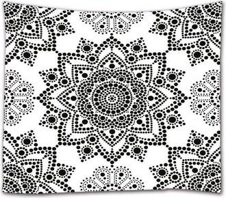 A.Monamour Wandteppiche Bohemian Mandala Abstrakte Punkt Malerei Stammes-Ethnischen Geometrischen Muster Boho Hippie Mandala Wandbehang Tapisserie Wandbild Dekor