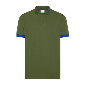Sun 68 Homme, Tops, Vert, Taille: XL Polo Small Stripe Fluo
