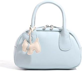 Generic Sac &agrave; bandouli&egrave;re en cuir synth&eacute;tique avec sangle r&eacute;glable pour femme, travail, shopping, voyage, quotidien, bleu clair, 400.00x250.00x150.00mm/15.75x