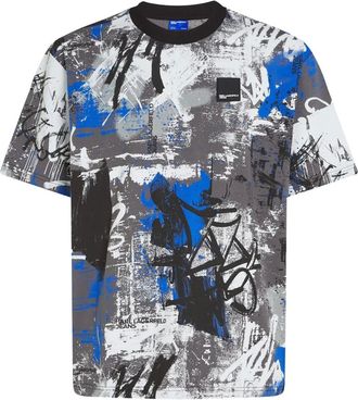 Karl Lagerfeld t-shirt à imprimé abstrait - Gris