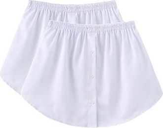 Generic Jupe-short courte en coton pour femme, jupe fluide, taille &eacute;lastique, faux haut superpos&eacute;, chemises de balayage inf&eacute;rieur, mini jupe-short grande tail