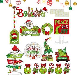 Generico Rustikale Tischdekoration für Weihnachten, abgestufte Tischdekoration, Holzschilder, rustikale Tischschilder für Bauernhof und Liebe