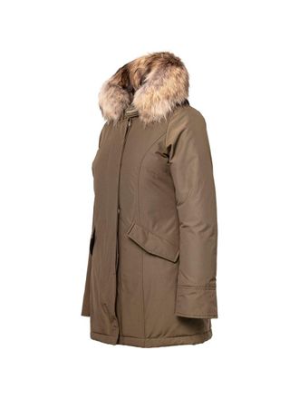 Woolrich Raccoon Fur-Trimmed Parka Coat - Taupe