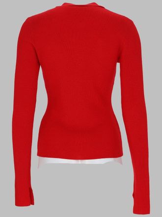 Ganni Wool Polo Shirt - Red