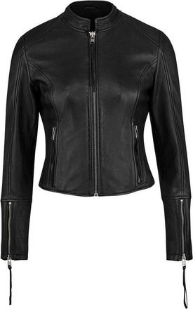 Trueprodigy Lederjacke Vega Sportlicher Stehkragn und dekorative Rei&szlig;verschl&uuml;sse an den &Auml;rmeln