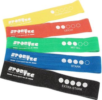 Sport-Tec Fitness-Loops aus Textil, 5er Set, 32x5,8 cm inkl. Aufbewahrungsbeutel