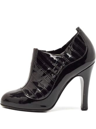 Chanel bottines en cuir verni 110 mm - Noir