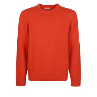 Soft Goat Rundhalspullover - - Knitwear - Herren - Orange - M