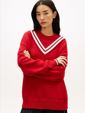 Tommy Hilfiger Pull de cricket &agrave; col double &eacute;paisseur