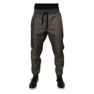 Dolce & Gabbana Leder Jogginghose - - Trousers - Herren - Braun - L