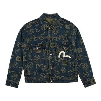 Evisu Giubbotto Monogram Rainbow Ao Jacquard Indaco - - Jackets - Herren - Blau - M