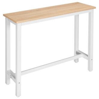 Woltu 1x Bartisch Bistrotisch Stehtisch Esstisch, Metallgestell, Tischplatte aus MDF, Helle Eiche, 120x100x40cm(BxHxT)