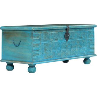 vidaXL Aufbewahrungstruhe Massivholz Mango Blau 100x40x41 cm Vidaxl 731395