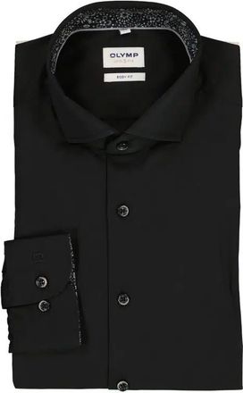 Olymp Herren Hemd schwarz Baumwolle