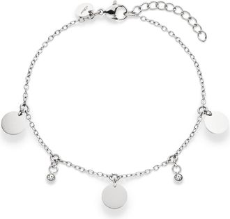 s.Oliver Bracelet - Elegantes Armband aus poliertem Edelstahl - silber - Rolokette verstellbar bis 21 cm - wasserfest & hautfreundlich